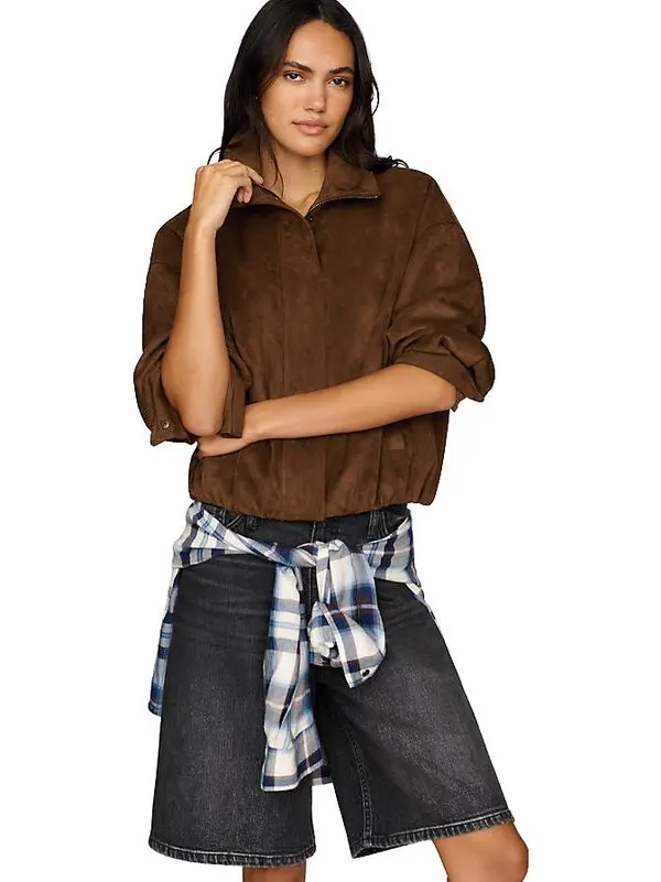 PILCRO Classic Denim Bermuda Shorts In Medium Wash - Black