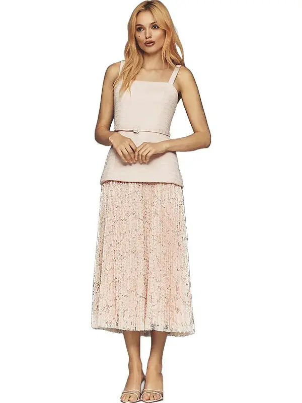 Astr The Label Caitlin Tweed Twofer Midi Dress - Pink
