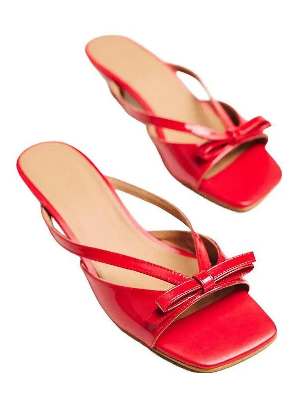 FLATTERED Jordan Bow Kitten Heels - Cherry