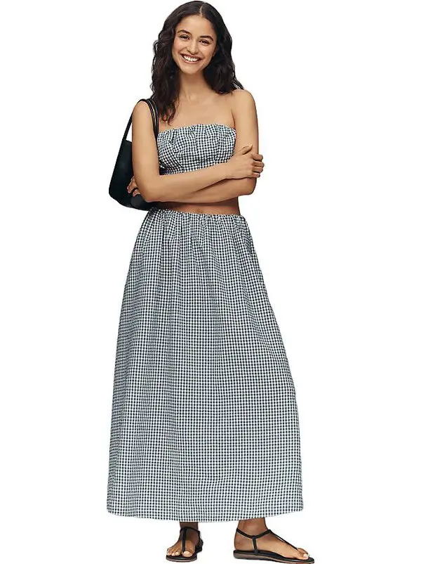 Maeve Gingham Midi Skirt - Blue