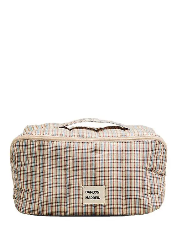 DAMSON MADDER Large Wash Bag - Ginger Check