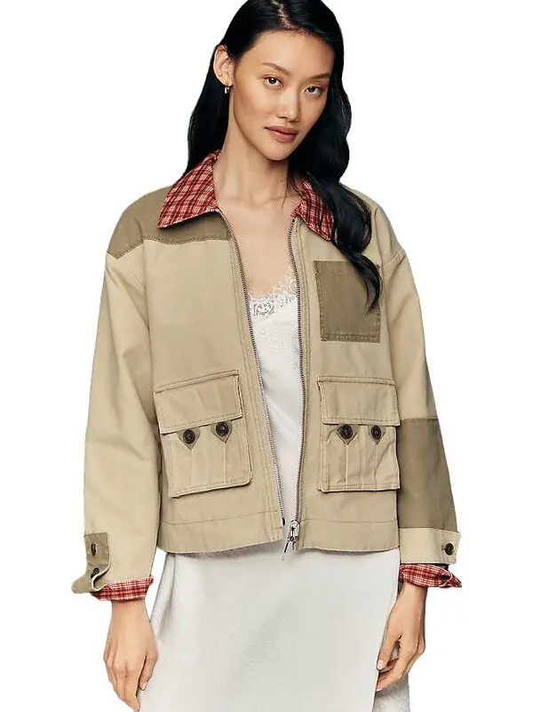 DAMSON MADDER Marcelle Organic Cotton Barn Jacket - Tan