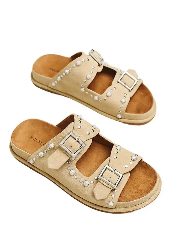 KELSI DAGGER BROOKLYN Studded Double-strap Sandals - Oatmeal