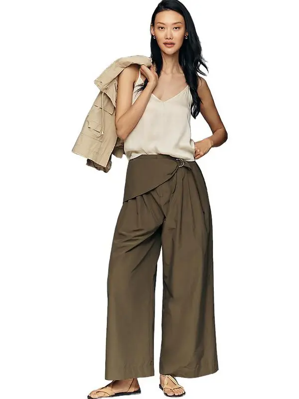 DAMSON MADDER Fabia Belted Trousers - Khaki