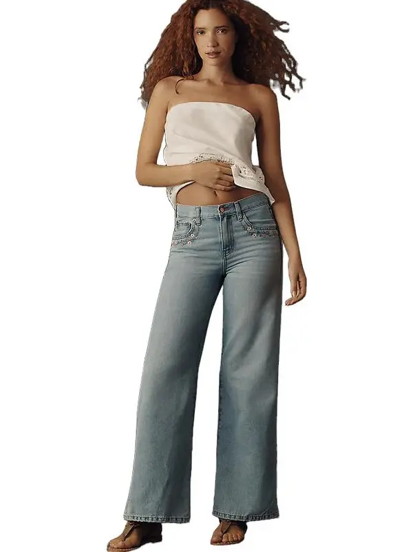 Etica Romi Mid-rise Wide-leg Jeans - Wildflower