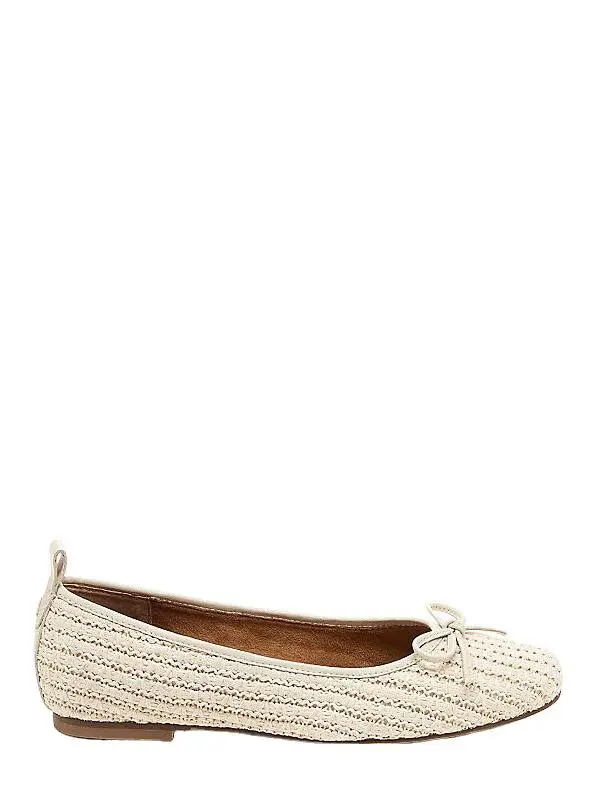 KELSI DAGGER BROOKLYN Raffia Ballet Flats - Ivory