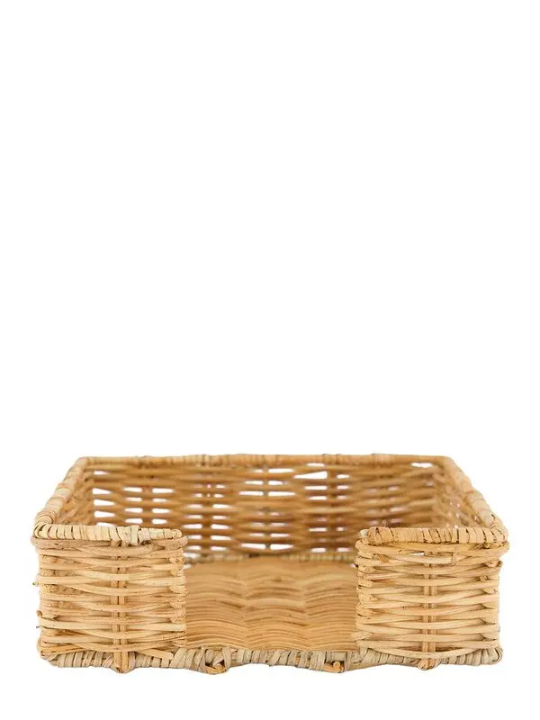 MADAM STOLTZ Handmade Rattan Napkin Holder - Brown