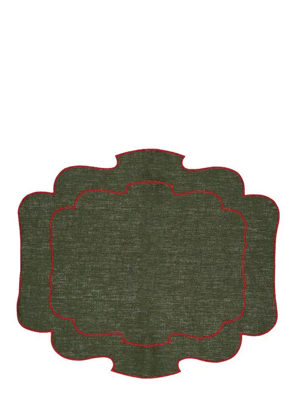 LA GALLINA MATTA Scallop Placemat - Green