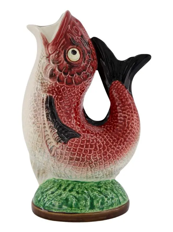 BORDALLO PINHEIRO Fish Glazed Pitcher - Red