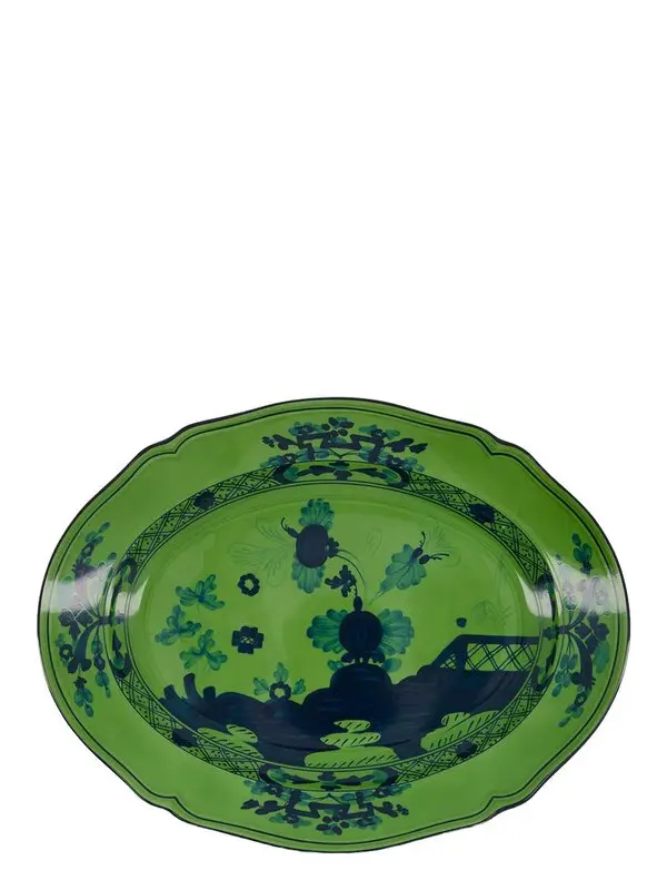 GINORI 1735 Oriente Italiano Malachite Oval Platter - Green