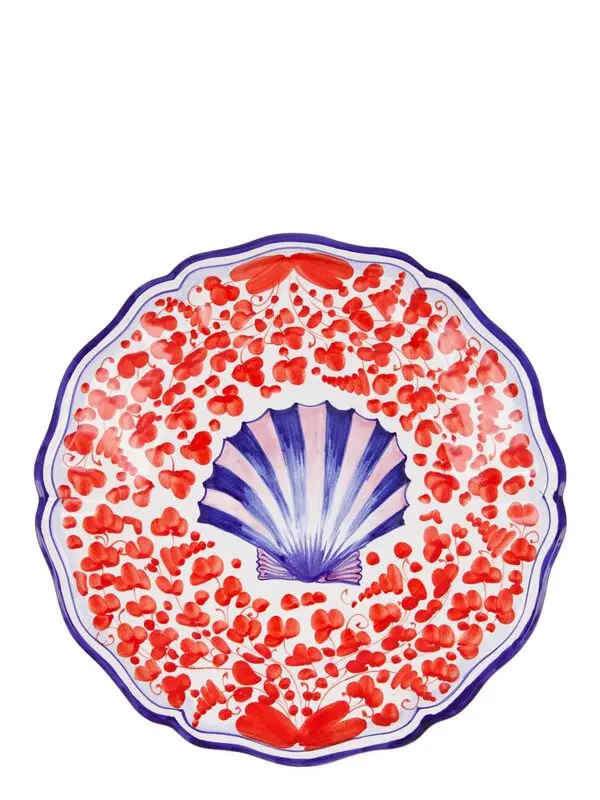 LES-OTTOMANS La Menagerie D'été Shell Dinner Plate - Red