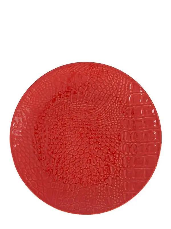 HOUSE OF CAPRICORN Jacaré Ceramic Dessert Plate - Red