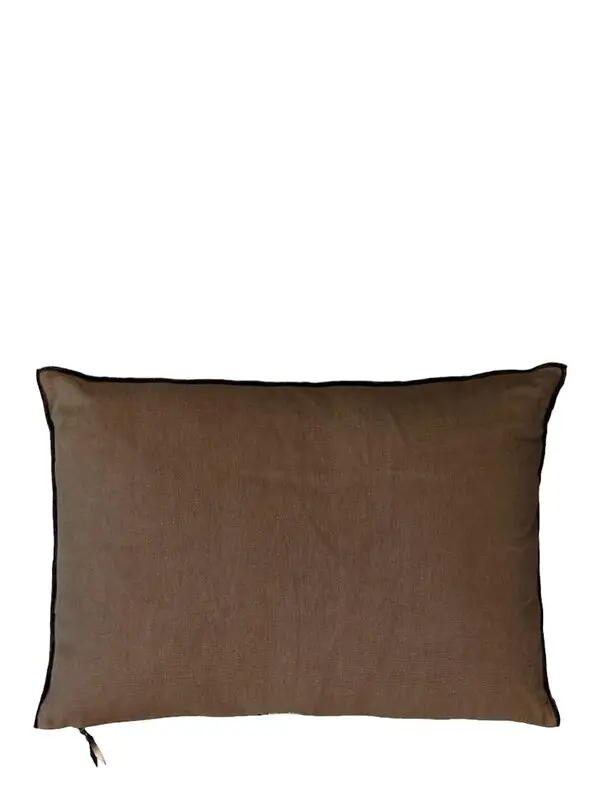 MAISON DE VACANCES Vice Versa Washed Linen Crepe Cushion - Brown