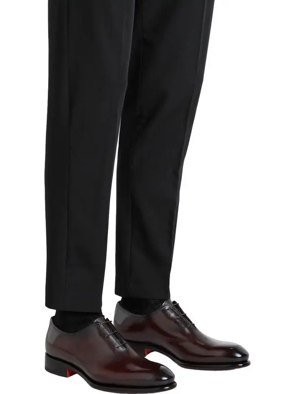 Santoni Leather Oxford Shoes - Brown