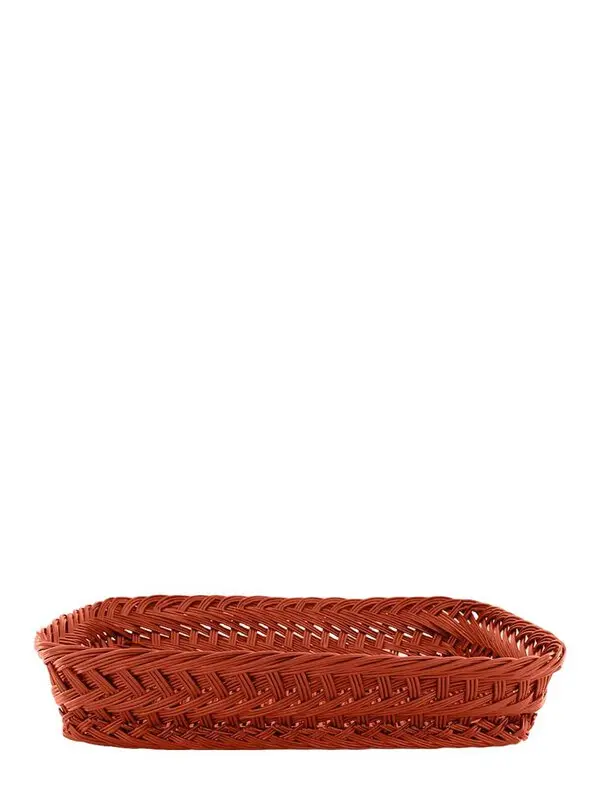 HOUSE OF CAPRICORN Vitória Brick Wicker Medium Tray - Orange