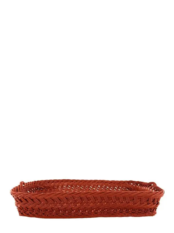 HOUSE OF CAPRICORN Vitória Brick Wicker Large Tray - Orange