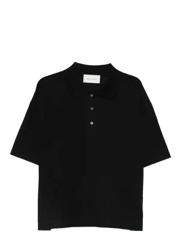 AMI Paris Short-sleeve Polo Shirt - Black