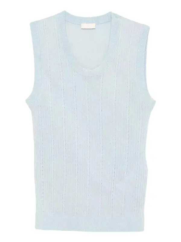 Liu Jo Ribbed Knit Top - Blue