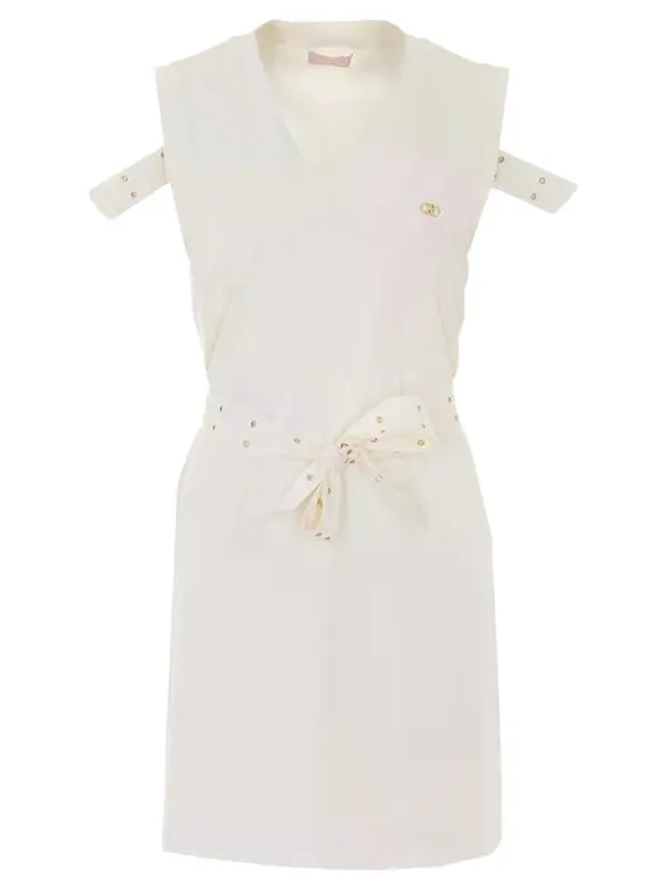 Liu Jo Logo-appliqué Midi Dress - Neutrals
