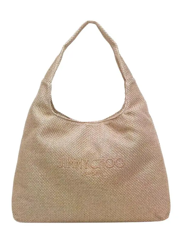 JIMMY CHOO Raffia Shoulder Bag - Neutrals