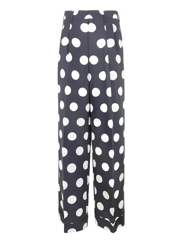 Junya Watanabe Polka-dot Pleated Trousers - Grey