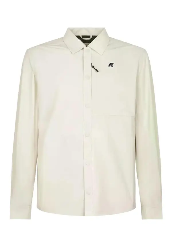 K-WAY Button-down Jacket With Logo Detail - Neutrals