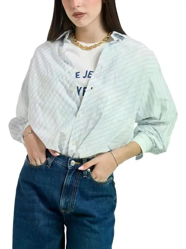 ROY ROGER'S Striped Long-sleeve Shirt - Blue