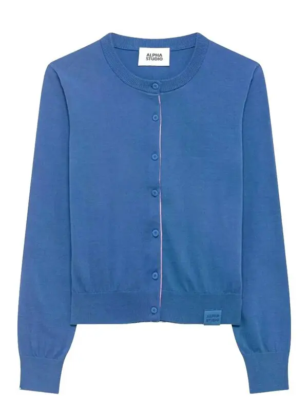 Alpha Studio Button Knitwear Cardigan - Blue