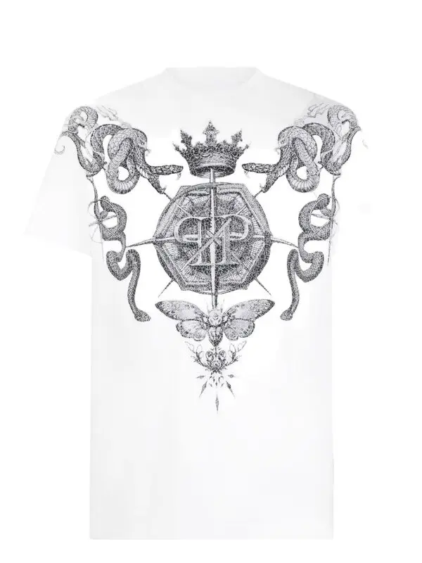 Philipp Plein Crew-neck Tattoo-print T-shirt - White