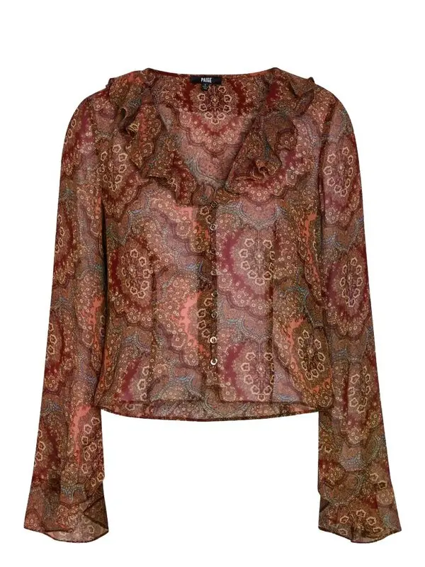 Paige Paisley Print Shirt - Red