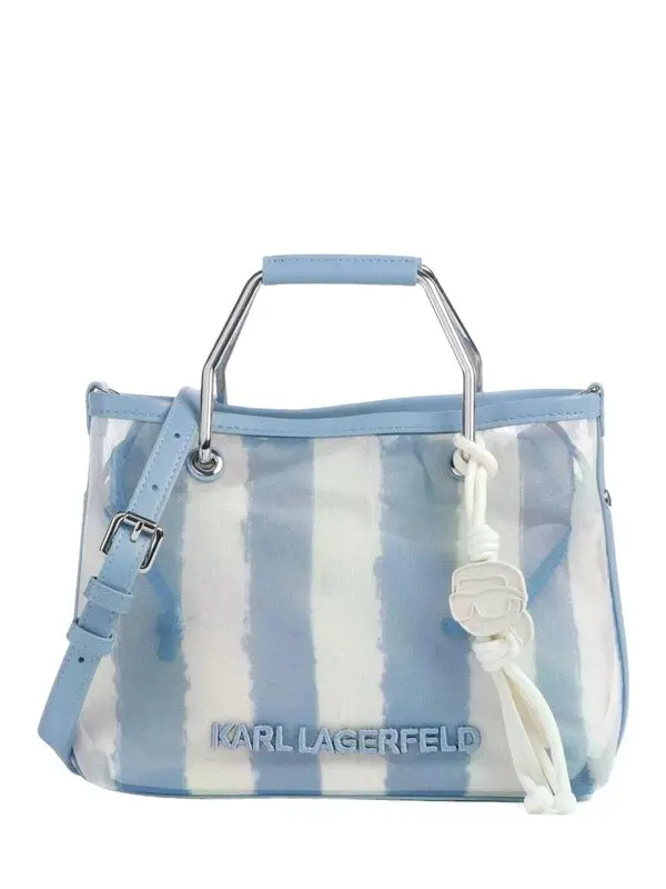 Karl Lagerfeld Small Ikon Striped Tote Bag - Blue