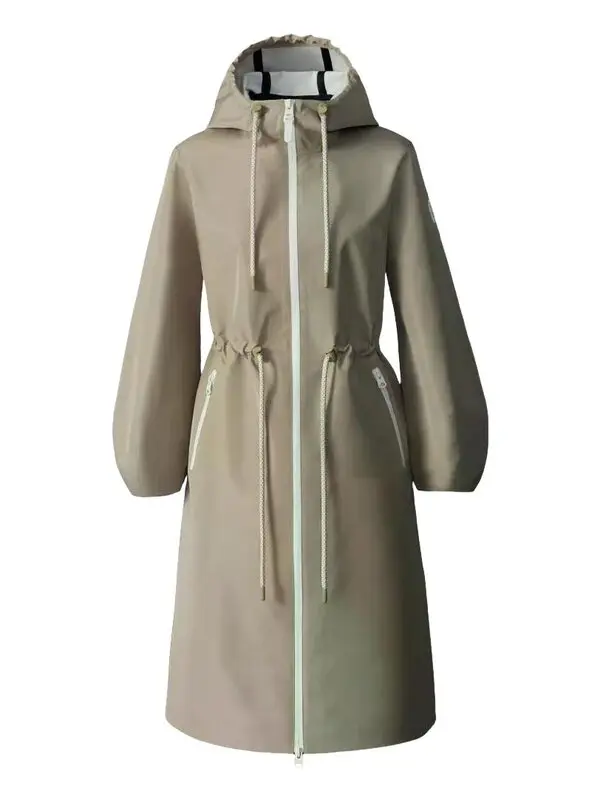 Mackage Drawstring Hooded Raincoat - Neutrals