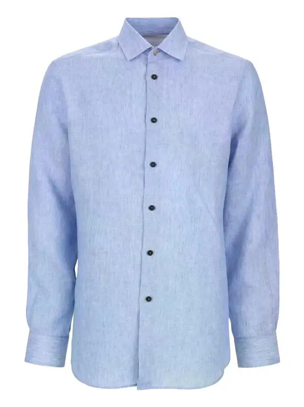 Paul Smith Buttoned Linen Shirt - Blue