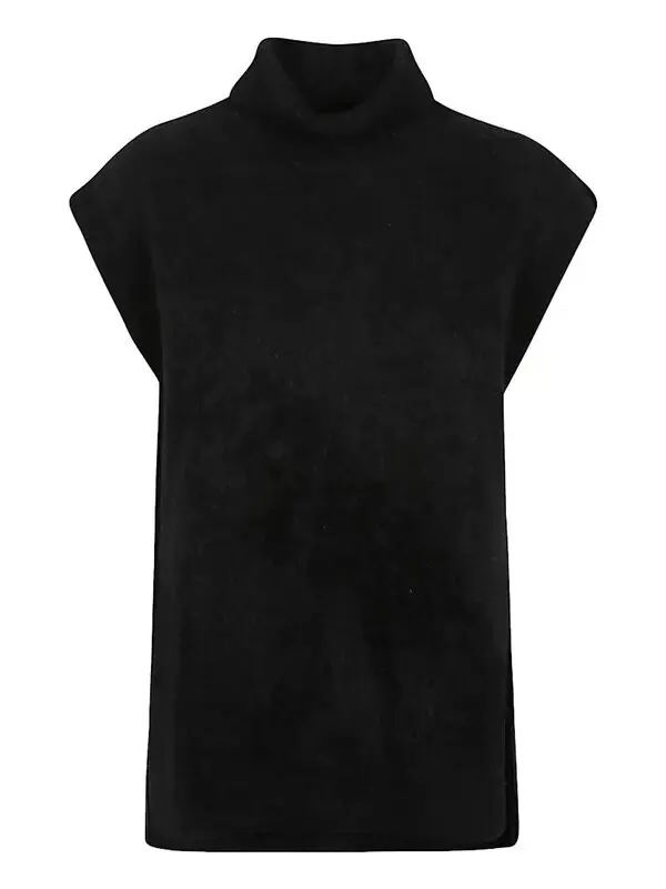 C.T.PLAGE Sleeveless High-neck Cashmere Sweater - Black