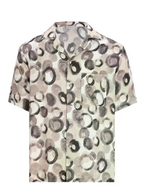 Tagliatore Graphic-print Patch-pocket Shirt - Grey