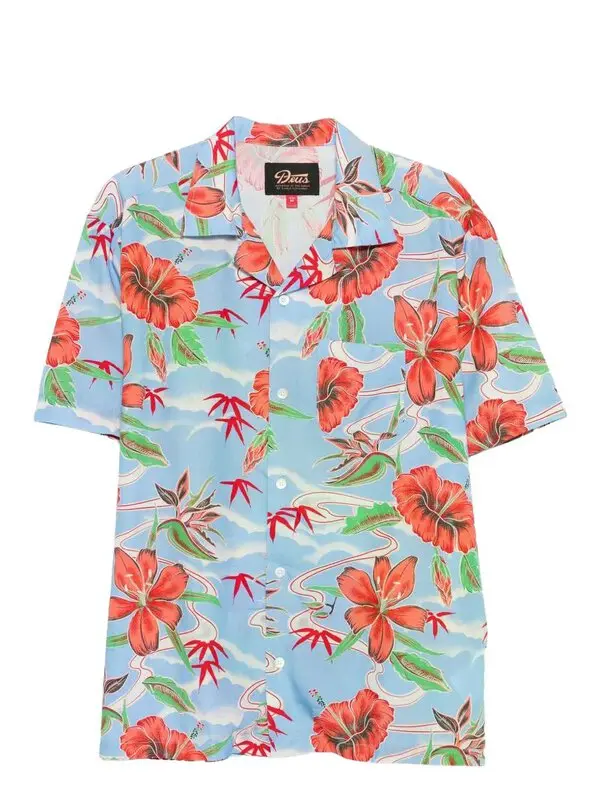 Deus Ex Machina Broadus Floral Short-sleeve Shirt - Blue