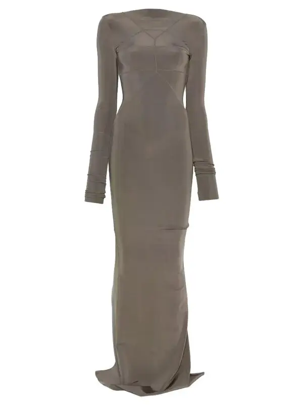 Rick Owens Temple Long-sleeve Maxi Dress - Grey