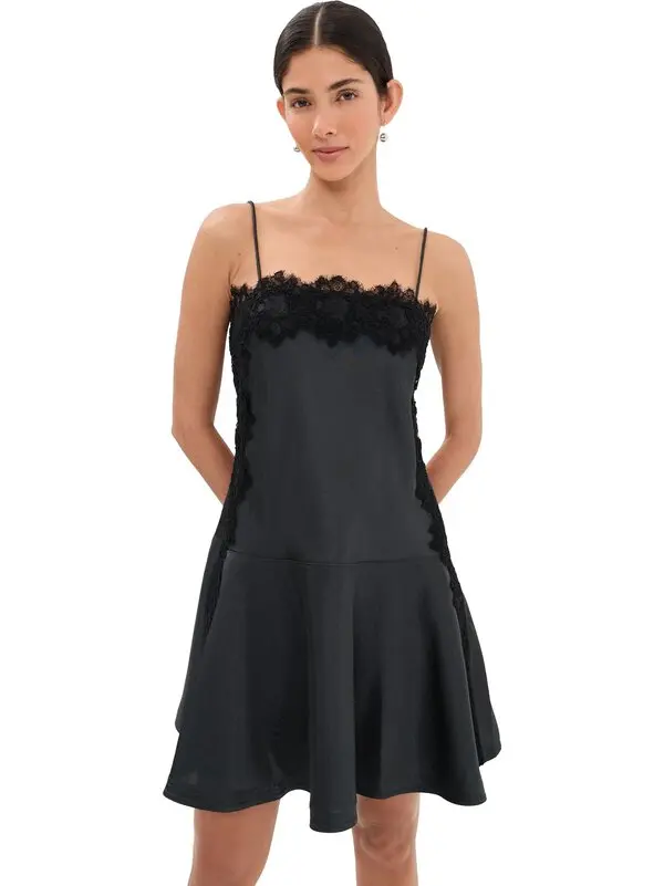 3.1 Phillip Lim Cami Mini Dress With Lace Trim - Slate