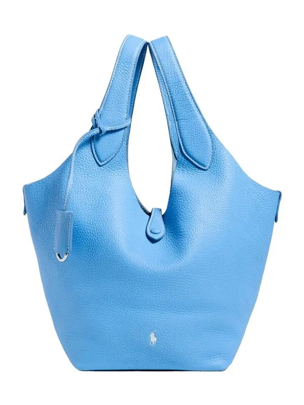 Polo Ralph Lauren Shiny Drum Pebble Medium Tote - Baby Blue