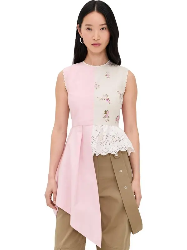 MSGM Asymmetrical Top - Beige Pink