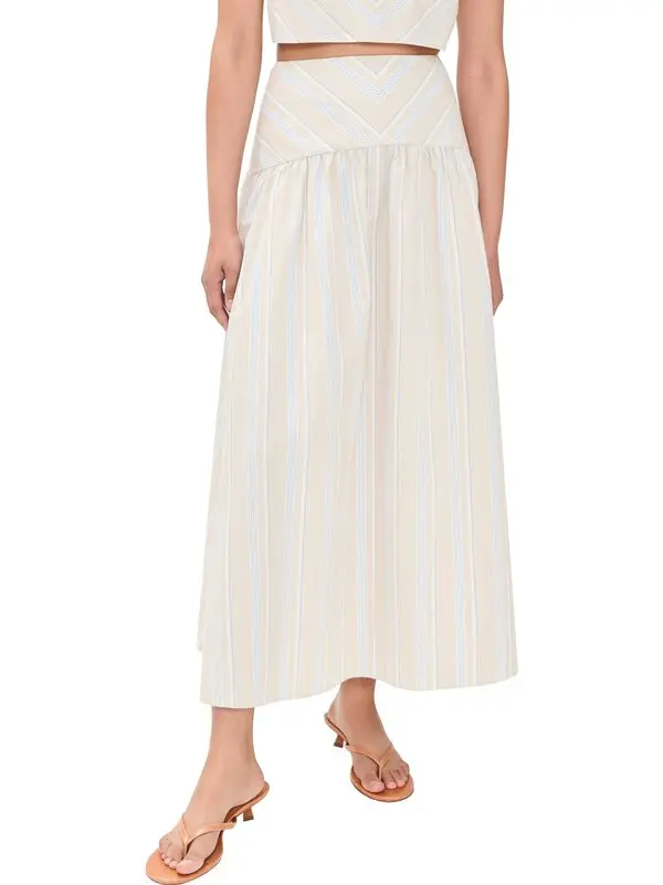HEVRON Adaline Striped Skirt - Beige Stripe