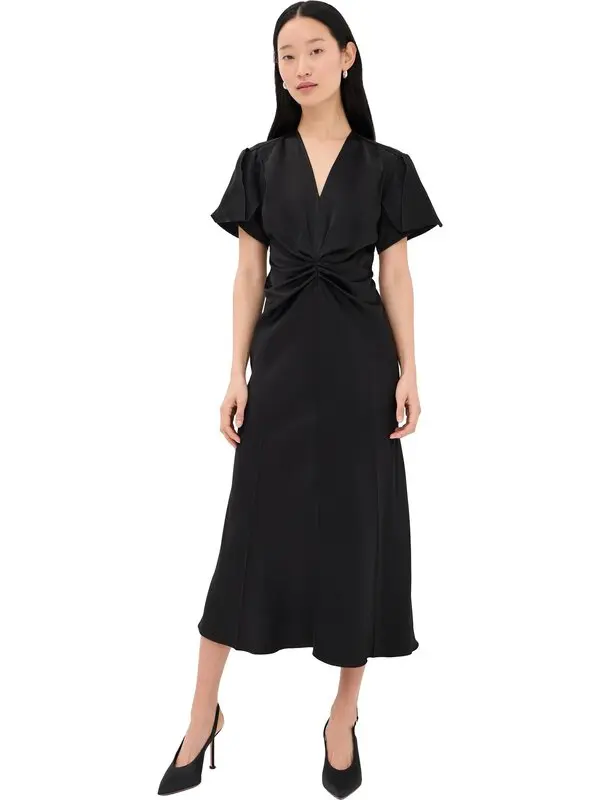 Victoria Beckham Eve Midi Dress - Black