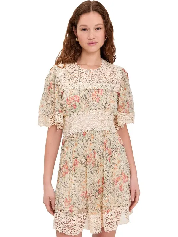 Sea Luisa Floral Mini Dress - Cream