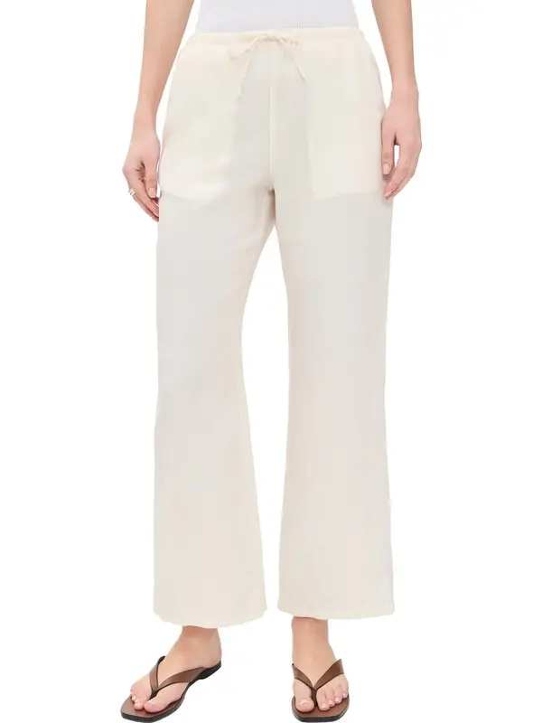 Marine Layer Linen Drawstring Pants - Bright White