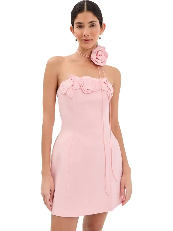 LEO LIN Roselle Applique Bustier Mini Dress - Blush Pink