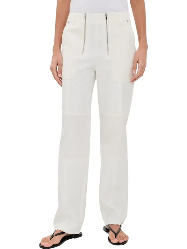 Tibi Twill Cargo Fischer Jeans - White