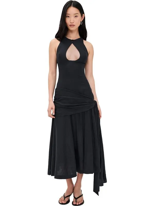 GUIZIO Victoire Midi Dress - Black