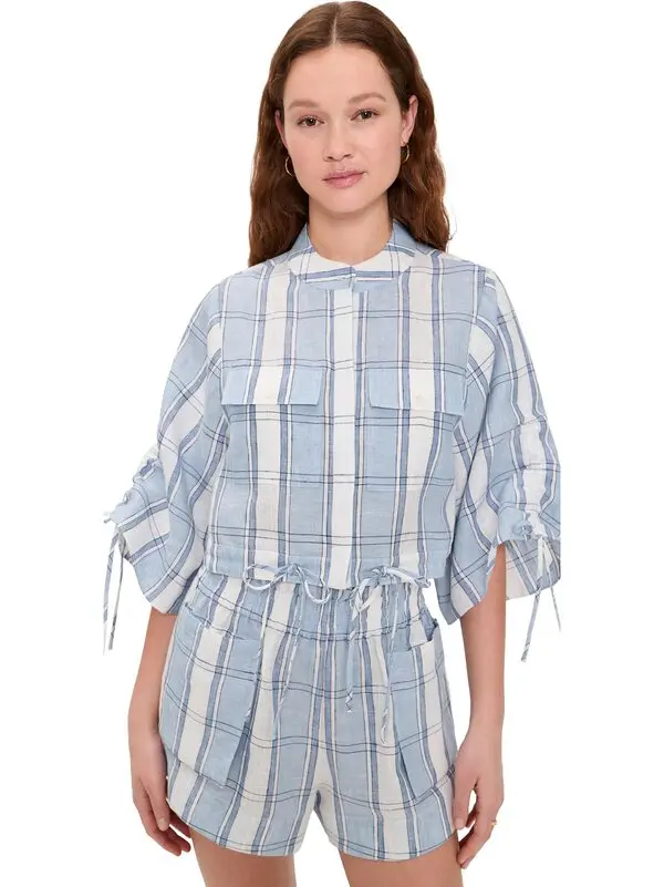 HEVRON Eva Top - Blue Plaid
