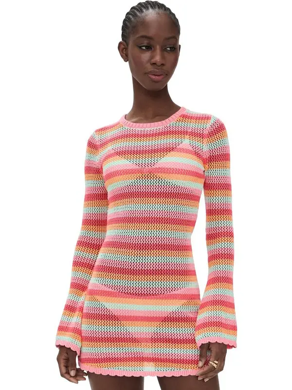 Beach Riot Libbi Stripe Knit Dress - Guava Jelly Crochet