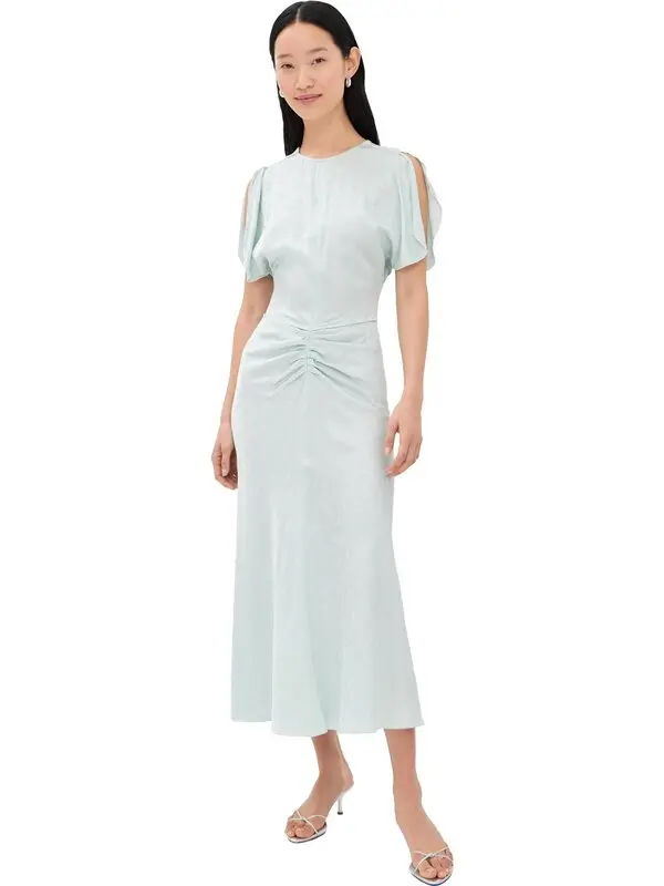 Victoria Beckham Bela Midi Dress - Aquamarine